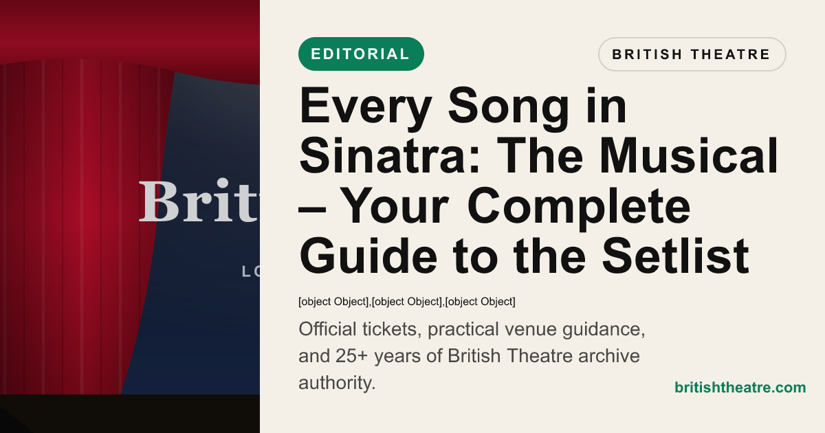Every Song in Sinatra: The Musical – Your Complete Guide to the Setlist ...