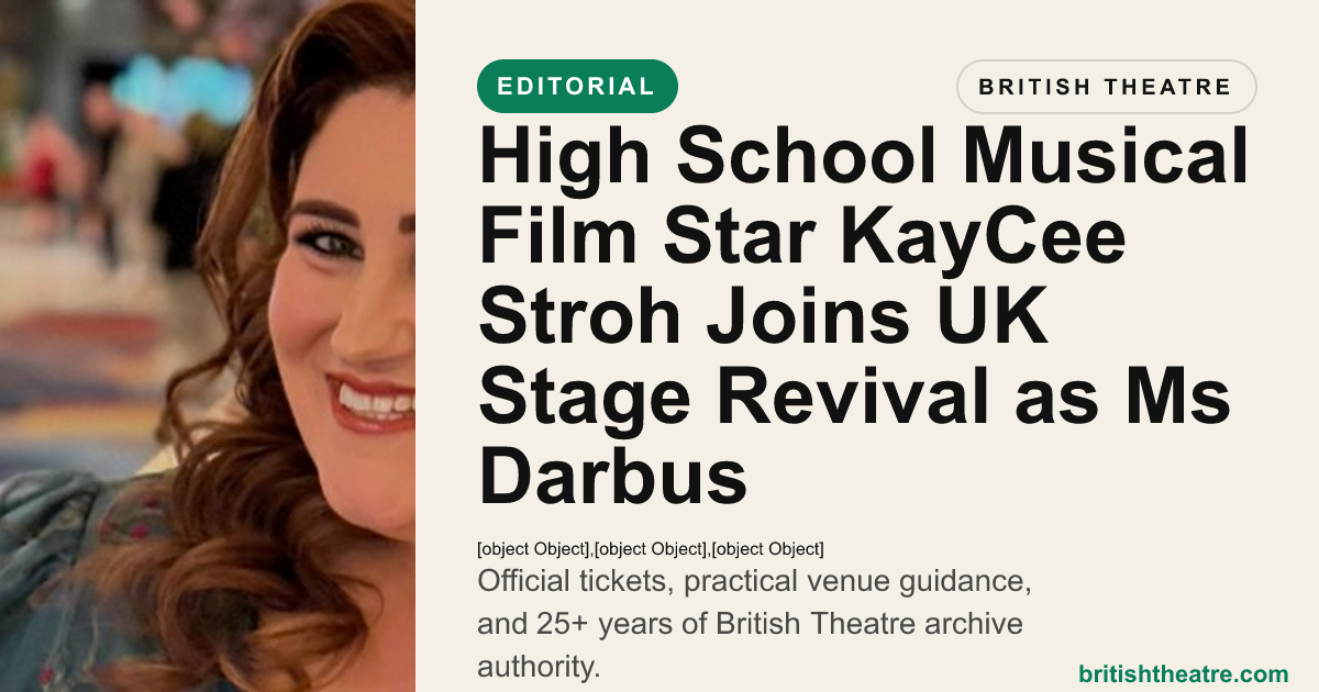 High School Musical Film Star KayCee Stroh Joins UK Stage Revival as Ms ...