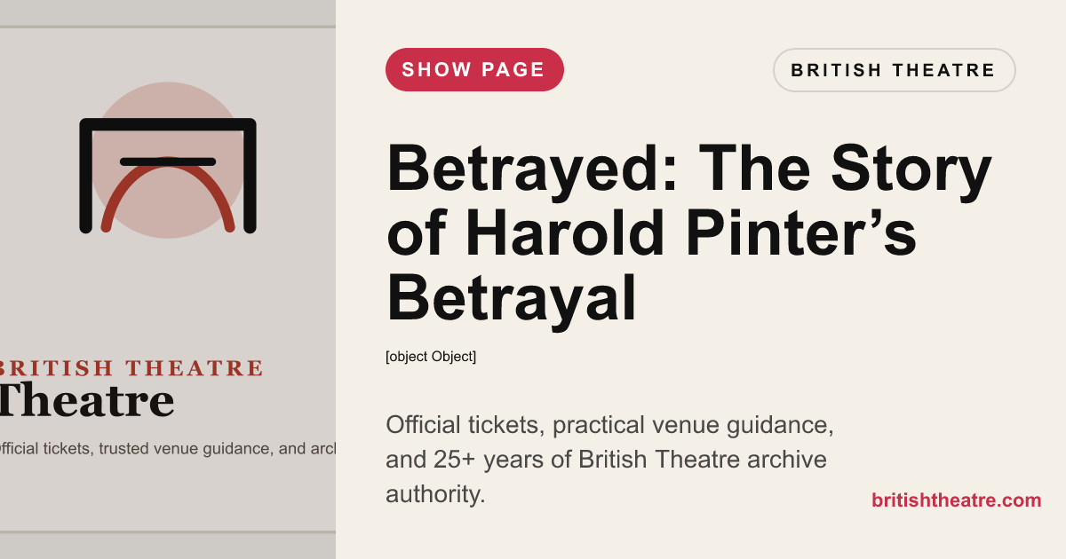 Betrayed: The Story of Harold Pinter’s Betrayal | Historical West End ...