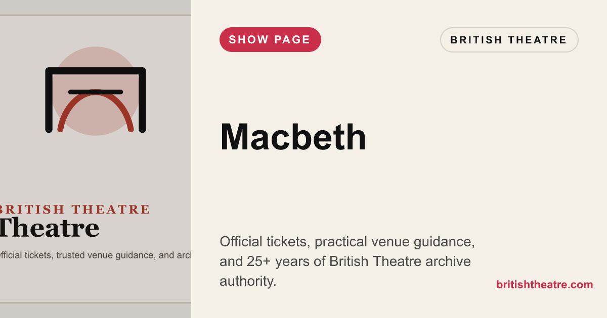 Macbeth | Historical West End Show Archive | British Theatre