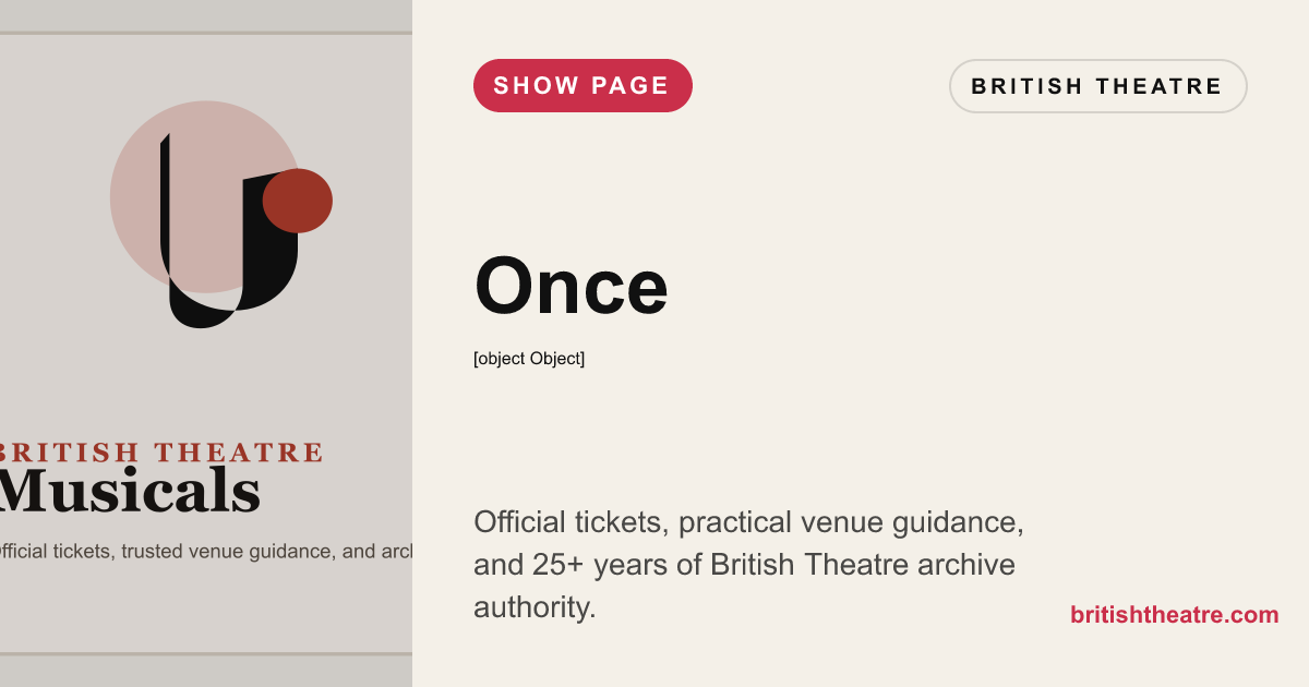 Once tickets | BritishTheatre.com | British Theatre